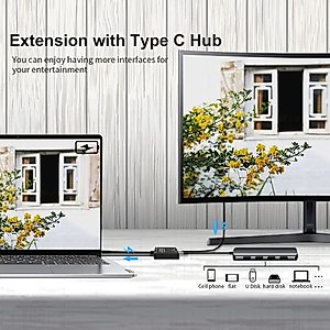 Angusplay USB-C Switch Upgrade Version Supports 4K@120Hz 8K@60Hz Video / 10Gbps Data Transfer / 100W Charging Compatible with Thunderbolt Device, Black