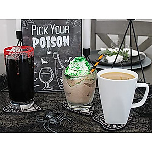 Darware Planchette Ouija Board Coasters (4-Pack); Silicone Beverage Drink Coasters Horror-Themed