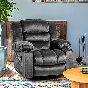 HOMYEDAMIC Recliner Chair Massage Rocker with Heated Modern Ergonomic Lounge 360 Degree Swivel Single Sofa Seat Living Room Lounge Recliners on Clearance Memory Sponge Filling