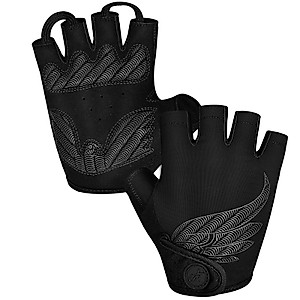 MOREOK Cycling Gloves Bike Gloves for Men/Women-[5MM Gel Pad] Biking Gloves Half Finger Bicycle Gloves Exercise Workout Gloves for Cycling/Weight Lifting/Gym/Motorcycle/Rowing-black-128-XXL