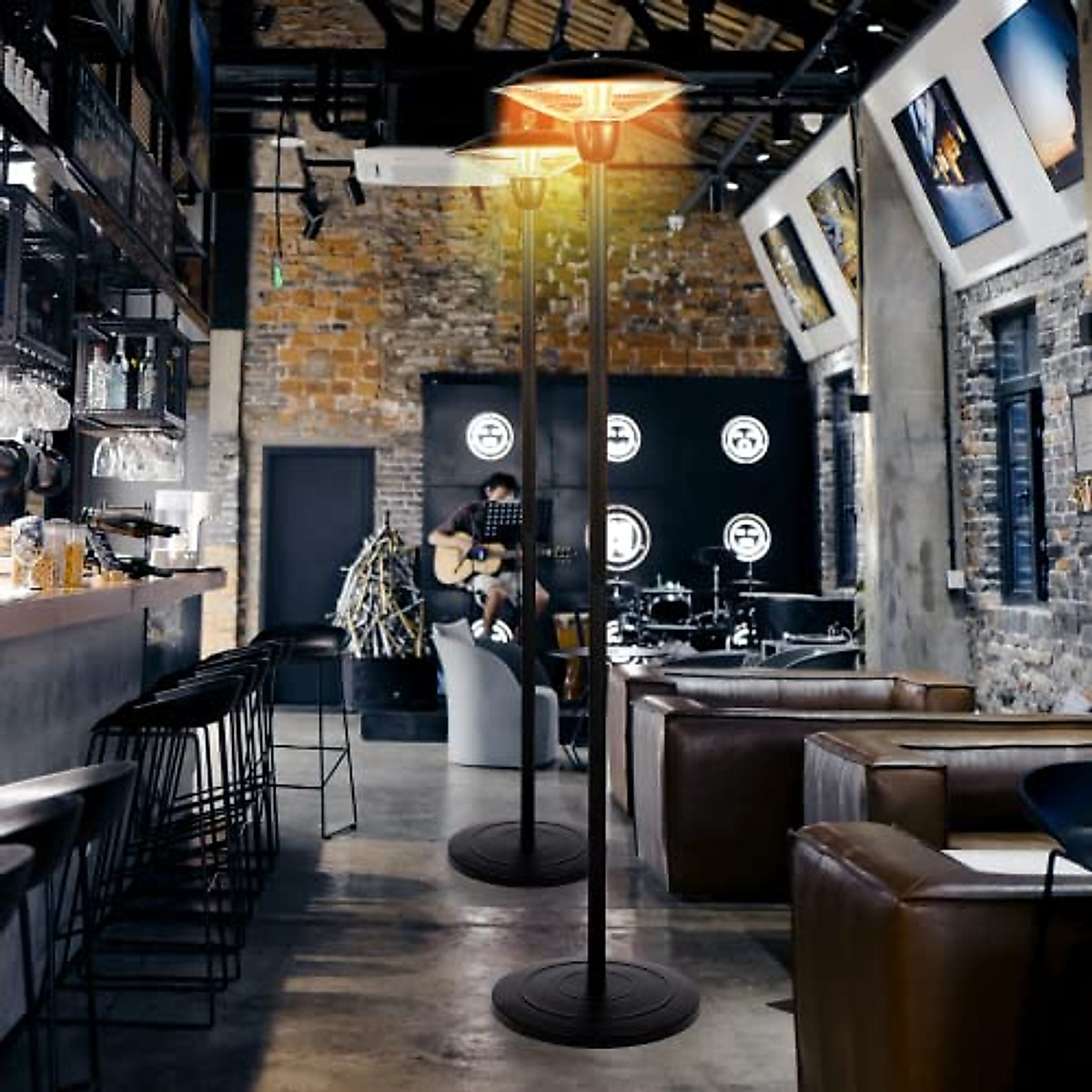 Simple Deluxe 1500W Patio Heater,Outdoor Patio Heater,Outdoor Electric Heater,Infrared Heater for Patios and Balconies, Camping, Tailgating 77.65" * 17"* 16.5"Black