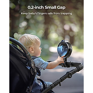 Koonie Astronaut Baby Fan for Stroller, Car Seat Cooling Fan Clip-on with Flexible Tripod, Rechargeable Battery Operated Mini Fan,3 Speeds Strong Airflow (blue)