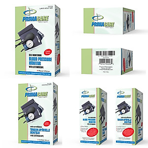 PrimaCare Medical Supplies DS-9196 Professional Classic Series Large Adult Size Manual Blood Pressure Kit, Long Lasting Latex Inflation System with D-Ring Cuff and Stethoscope, Navy, Large Adult