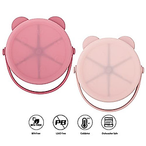 Dilovely Silicone Snack Cup Container, Sippy Cup for Toddler Pink Set