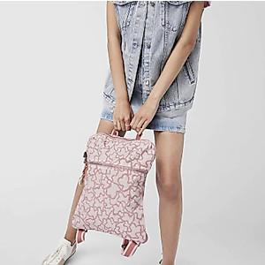 TOUS Pink Colored Nylon Backpack for Women, Kaos New Colores Collection