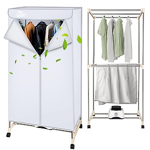 Uten Clothes Dryer, 1500W Clothes Dryer Machine with Timer, Laundry Drying Wardrobe, Electric Clothes Drying Rack and Dryer for Apartments, Home