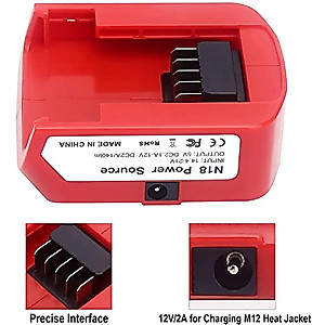 Dual USB Charger Adapter Replacement for Milwaukee M18 Power Source 49-24-2371 with LED Work Light, Compatible with Milwaukee M18 Battery 48-11-1850 48-11-1862 48-11-1820