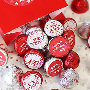 Valentine's Day Stickers for Kids, Valentine Label Stickers for Chocolate Kisses Candy - 180 Count