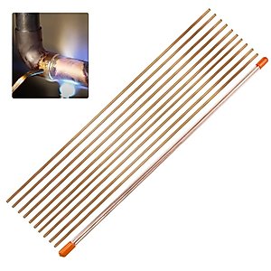 10 Rods Copper Brazing Rod 15.7", Low Temperature Welding Rod, Welding Consumables with Good Liquidity for Welding Refrigerator, Air Conditioner Copper Pipes, Copper Products… B09C3S9KRG
