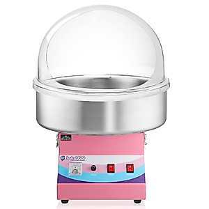 Olde Midway Commercial Quality Cotton Candy Machine and Electric Candy Floss Maker with Bubble Shield