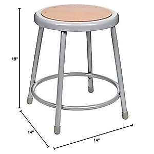 (2 Pack) OEF Furnishings Grey Shop Stool, 18”, No Assembly Required