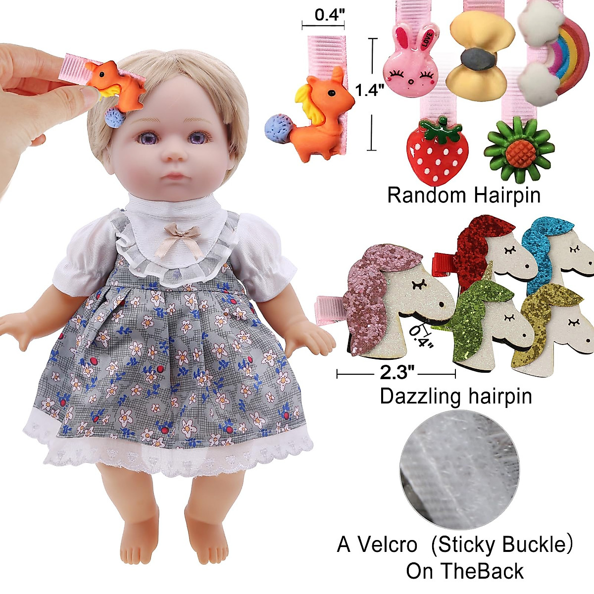 MLcnleS Alive Baby Doll Clothes and Accessories - 12 Sets Girl Doll Clothes Dress for 12 13 14 15 16 Inch Doll, Baby Doll Clothes - Doll Outfits Accessories w/Hairpin & Underwear for Doll Gift