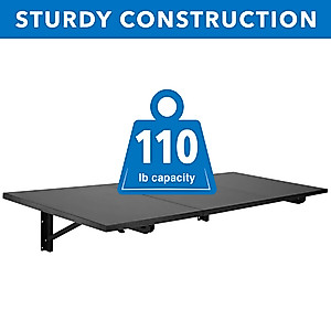 Mount-It! Heavy Duty Wall Mounted Drop Leaf Table, Folding Wall Mounted Desk, Drop Down Table 45x15x7, Floating Desk, Folding Laundry Table for Small Spaces, Home Office, Garage, Basement Kitchen