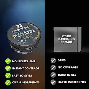 MENFIRST - Hair and Beard Pomade for Men - Instant Gray Coverage for Medium Brown to Black Styling Paste - Darkens White Hair Like a Wax - 1 Pack