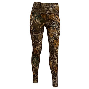 Women's Realtree Edge Full Camo High Waist Leggings for Sports, Yoga, Gym, Lifestyle, Hunting, Fishing, Outdoor Adventures, Full Length, XX-Large