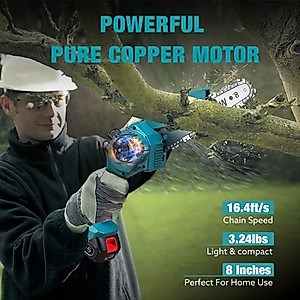 Mini ChainSaw 8 Inch, SeeSii Cordless Chainsaw with 2x 2.0 Battery Auto-oil System One-Handed Electric Chain Saw Electric Pruning Chainsaw for Wood Cutting Garden Logging Trimming Branch