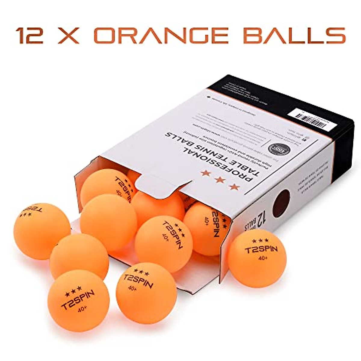 3-Star Ping Pong Balls - Premium 40+ Table Tennis Balls - Highest Grade Balls - Pack of 12 - ITTF Regulation Size & Weight - Seamless - High Durability - Ping Pong Accessories for Ping Pong Tables