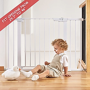 Cumbor 36" Extra Tall, 29.7"- 46" Width Baby Gate for Dogs and Kids & Cumbor 30.5" Tall 29.7-46" Width Dog Baby Gate for House, Stairs, Doorways