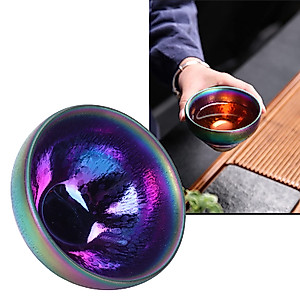 Alvinlite Ceramic Cup, Jianzhan Tea Set Chinese Tenmokus Tea Cup Porcelain Tea Bowl Handmade Fancy Glaze Kungfu Tea Cup Traditional Collection Cup Mug for Home Decoration Gift