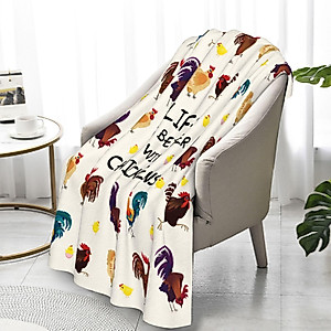 Chicken Blanket Rooster Flannel Throw Blanket 60"x50" Fall Blanket for Adult and Kids Decorative Blankets Funny Soft Cozy Blanket