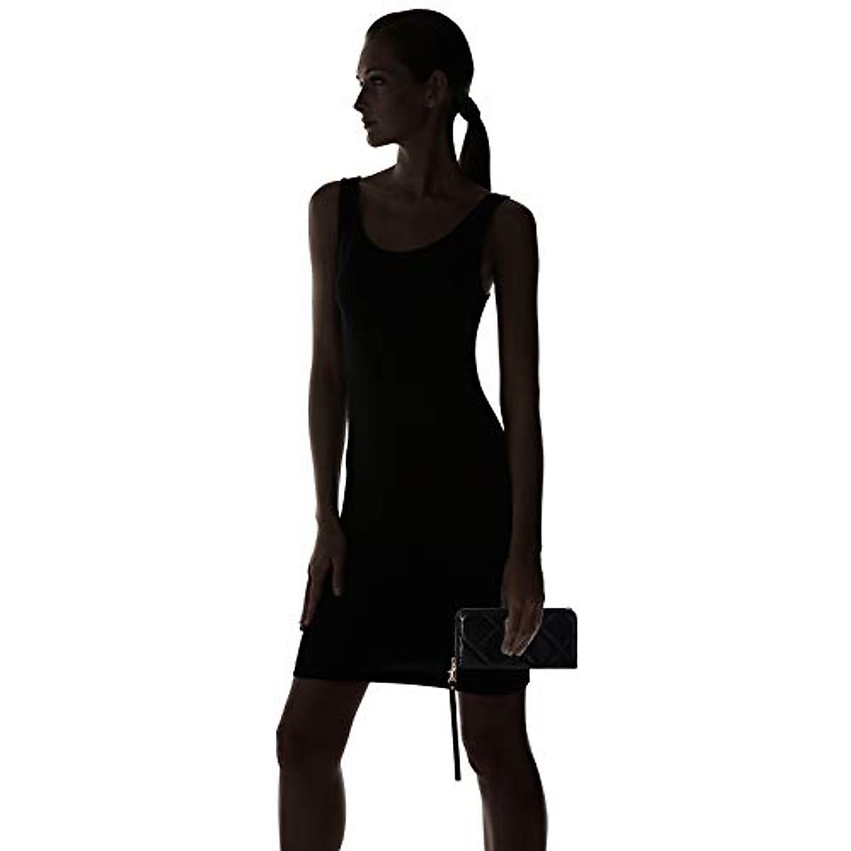 GUESS womens Dilla Large Zip Around Wallet, Black, One Size US