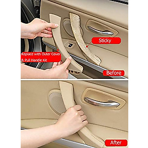Jaronx for BMW 3 Series E90/E91 Door Handle Replacement Kit,Outer Cover+Door Pull Handle Passenger Door Handle for BMW 316 318 320 323 325 328 330 335 (2004-2011)(Right Side,Pull Handle+Outer Cover)