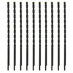 Sabre Tools 5/32 Inch x 5-1/2 Inch Masonry Drill Bit, 10-Pack Concrete Drill Bit, Carbide Tipped for Concrete, Brick, Stone, Half Flat Shank, Impact Performance (5/32" x 5.5", 10)