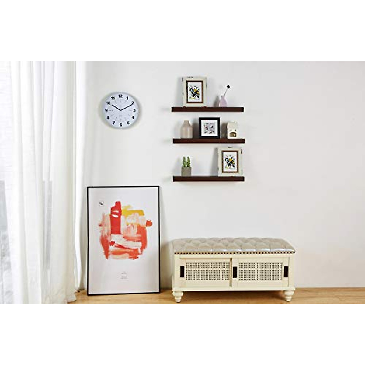 Kiera Grace kieragrace KG Maine Floating Shelves-Dark Walnut 24", Set of 3 Wall Organization