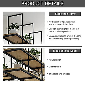 MISTRARA Ceiling Shelf Wine Rack, 2 Layer Ceiling Mount Floating Shelves with Wooden Boards, Metal Display Stand for Wine Bottle Plants Books Storage, for Restaurant, Bar, Cafe (Size : 100x