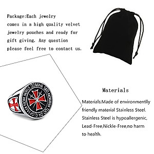 YLWJSP Masonic Freemason Rings Cross College Jewelry Biker Crusader Gifts Cross Masonic Jewelry Masonic Gifts Motor Biker Gifts (Masonic Cross13)