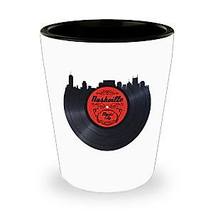 Nashville Music City Shot Glass for Country Music and Vinyl Fans_AB