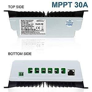 EPEVER MPPT Solar Charge Controller 30A 12V 24V Auto Tracer3210AN + Remote Meter MT50 + RTS Common Negative Ground Solar Panel Regulator for Lead-Acid Lithium Battery (30A + MT50+RTS)