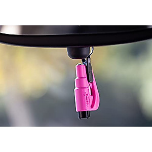 resqme Accessory Pack The Original Emergency Keychain Car Escape Tool, 2-in-1 Seatbelt Cutter and Window Breaker, Made in USA with Visor Clip, Lanyard, Keyring and Cable Tie - Pink