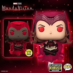 Funko Pop Marvel: Doctor Strange Multiverse of Madness - Scarlet Witch Glow-in-The-Dark Pop Vinyl Figure - Entertainment Earth Exclusive (Bundled with Ecotek Protector Case)
