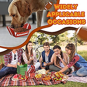 Yungyan 100 Pieces Football Paper Bowl Football Food Trays Nacho Trays Football Paper Party Bowls Football Party Supplies Disposable Serving Trays for Tailgate Party Decorations (Mixed Style)