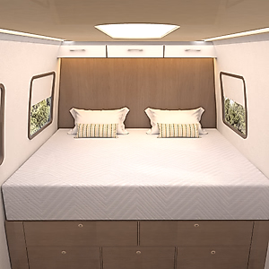 EGO White 8 Inch Short Queen Memory Foam RV Mattress, Cooling Gel Green Tea Mattress for RVs, Campers & Trailers, Bed in a Box, Made in USA, CertiPUR-US Certified, 60"×75", Medium Firm