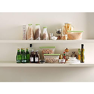 Lekue Reusable Silicone Bags for Airtight Food Storage and Sous Vide Cooking, Set of 3, Frost