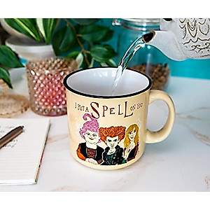 Disney Hocus Pocus Put A Spell On You Ceramic Camper Mug | BPA-Free Travel Coffee Cup For Espresso, Caffeine, Cocoa, | Home & Kitchen Essential | Halloween Gifts and Collectibles | Holds 20 Ounces