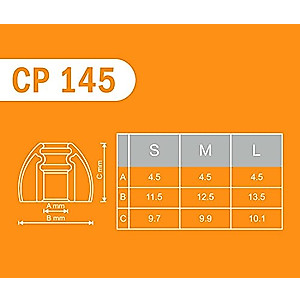 SpinFit CP145 for IEM - M - Patented Silicone Eartips for Replacement, Secure Fit and Supreme Comfort (2 Pairs) (for Nozzle Diameter from 5-6mm)