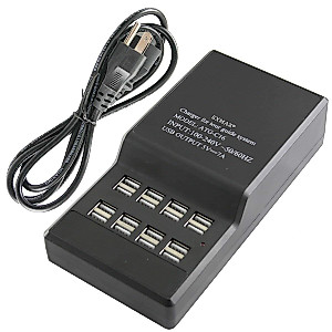 EXMAX® EX-100 Wireless Tour Guide System Microphone Earphone Audio Transmission for Church Translation Interpreting Silent Lecture Meeting City Tour (1 Transmitter 5 Receivers 16-ports Charging Base)