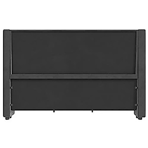 Jocisland King Bed Frame Upholstered Bed Wingback Headboard Velvet Tufted Diamond Button/No Box Spring Needed/Easy Assembly/Dark Gray