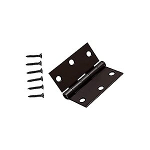 3-1/2 in. Matte Black Square Corner Smooth Action Hinge (3-Pack)