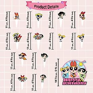 Girls Birthday Party Decorations Set, Girls Happy Birthday Banner, Cupcake Toppers, Balloons for Kids Birthday Party Supplies, Cute Girls Party Decorations for Birthday Party Baby Shower