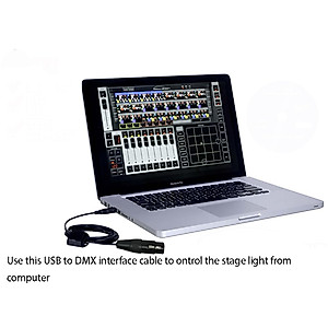 Teykst USB to DMX Interface Adapter LED DMX512 RS485 Converter Signal Level Computer PC Stage Lighting Controller Cable with FT232 Chip Built-in(6ft)