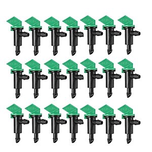 Lxcom Lighting 100 Pack 4 GPH Flag Drip Emitter Drip Emitters 16L/H Emitter Sprinkler Drippers System Parts Connect 4mm/7mm Hose for Lawn Vegetables Garden (Green)