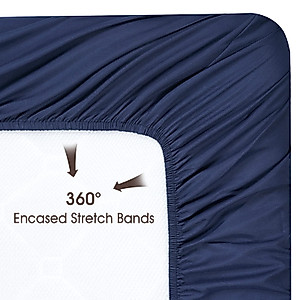 PHF 3 Pack Soft Bassinet Sheets, Dinosaur Comfy Polyester Cradle Sheets for Baby Boys Girls, Universal Fit for Most Cradle and Bassinet Mattress, Navy Dinosaur