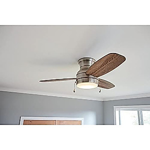 Ashby Park 44 in. White Color Changing Integrated LED Brushed Nickel Ceiling Fan with Light Kit and 3 Reversible Blades