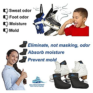 Odor Eliminator Moisture Absorber (1 pair) for Ice Skates, Roller Skates, Hockey Skates, Ski Boots, Work Boots, Sneakers