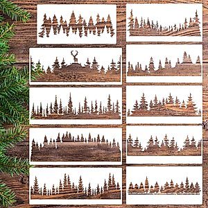 Pine Tree Stencils Tree Stencil Forest Stencil Wood Burning Stencils Patterns Reusable Drawing Templates for Painting on Wood Wall Fabric Furniture