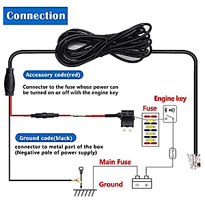 maierke 13FT RJ11 Style Radar Detector Hardwire Kit,Quick Connection Plug and Play Cord Cable Set,Include Fuse M1-Q-014